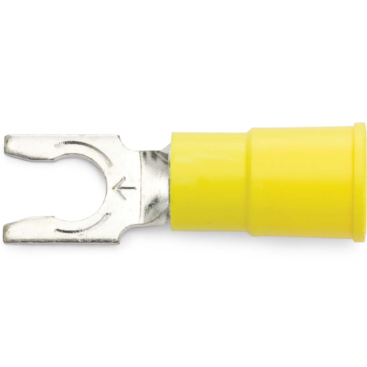12 - 10 AWG Yellow Vinyl Insulated Solderless (#10) Snap Spade Terminal ...