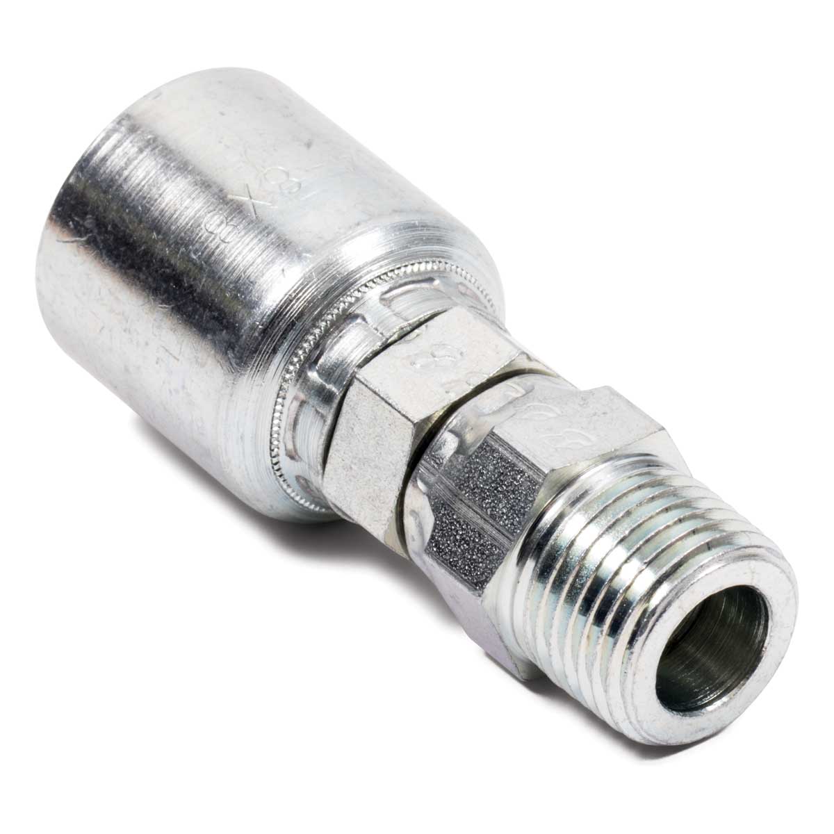 1/4" x 1/4" Male Pipe Swivel Hose End - Grip-Crimp Series - Kimball Midwest