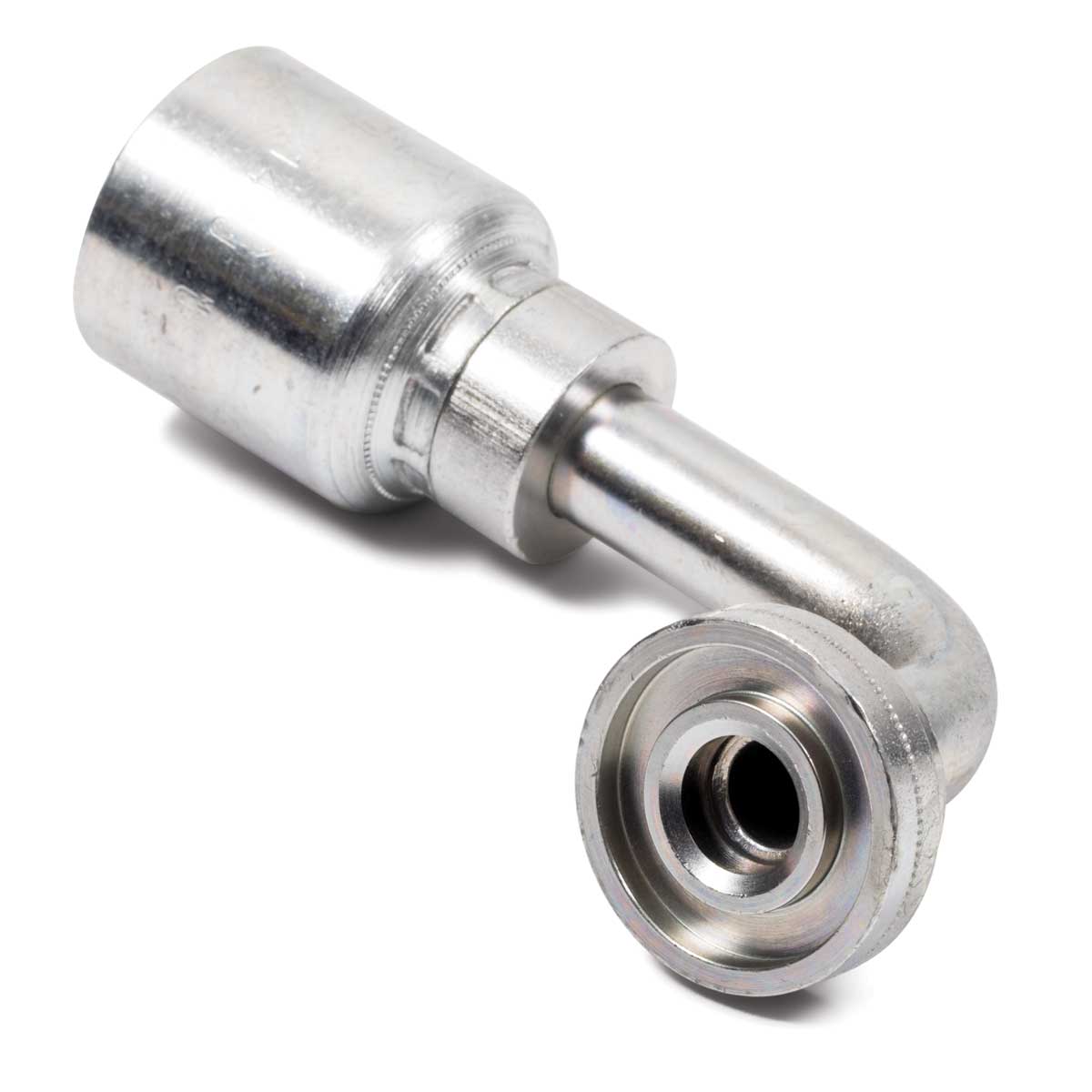 1/2" x 3/4" (38mm) Split Flange (SAE Code 61) 90° Elbow - Grip Crimp ...