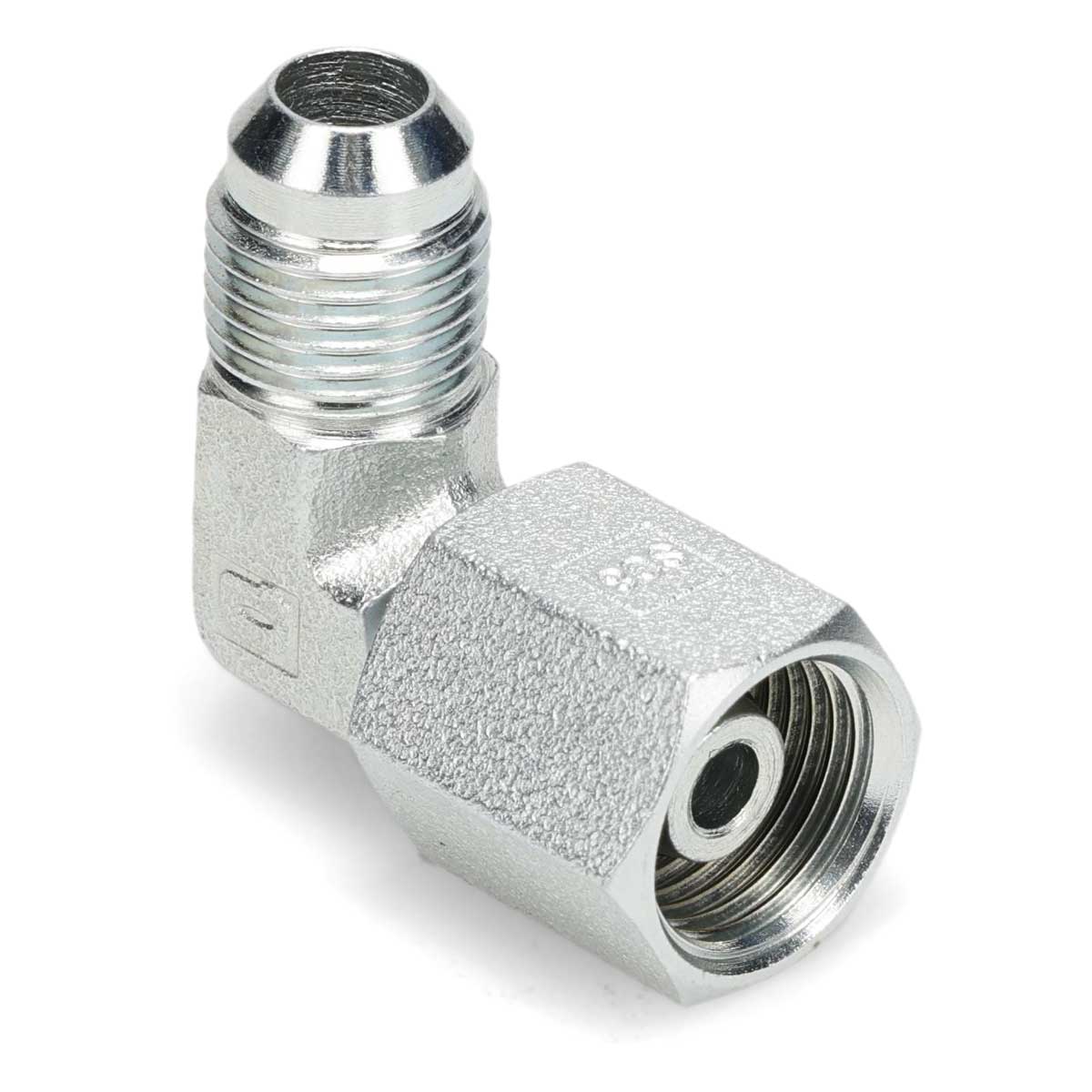 M16 x 3/8" Female Metric Heavy to Male JIC 37° 90° Elbow - Kimball Midwest