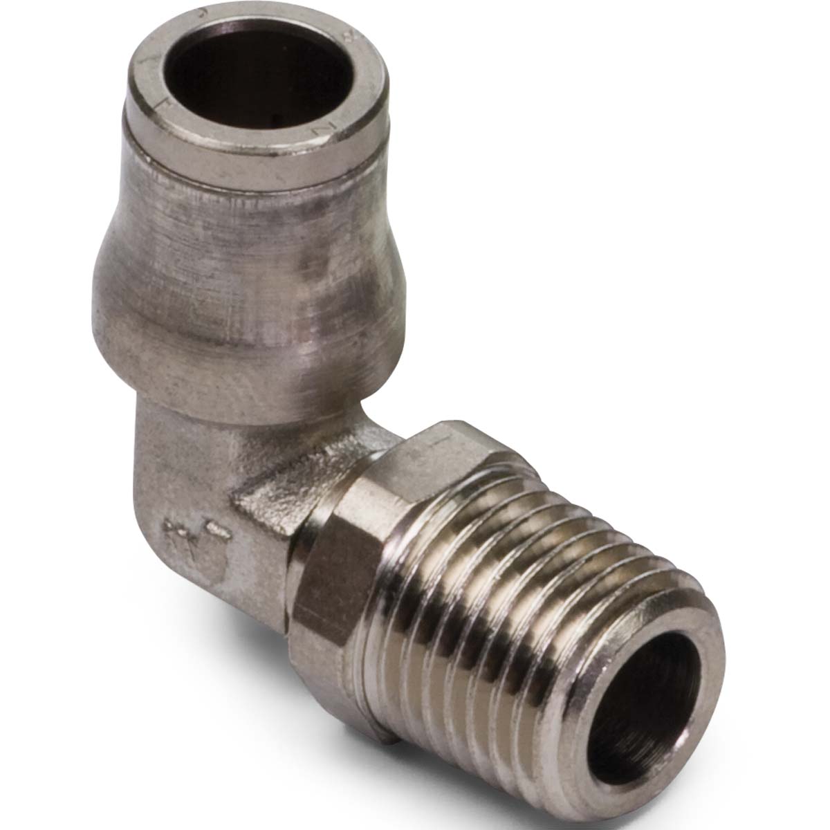 M8 x 3/8" Legris Nickel-Plated Male Elbow Swivel - Kimball Midwest