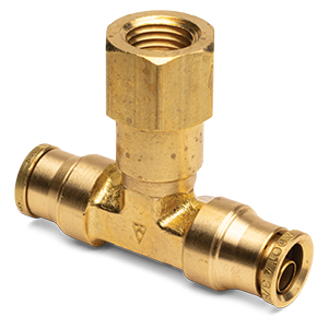 3/8" x 1/4" DOT Push-In Air Brake Female Branch Swivel Tee - Kimball ...