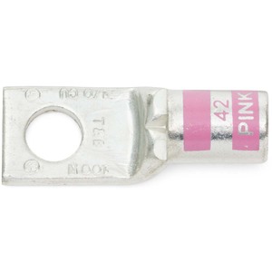1/0 AWG, 3/8" Stud Pink T&B Industrial Single Hole Lug - Kimball Midwest