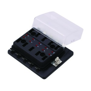 10 Fuse Heavy Duty LED Low Profile Fuse Box - Kimball Midwest