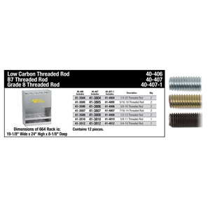 Grade 8 Threaded Rod Assortment - Kimball Midwest