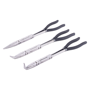 3 Piece Extended Reach Needle Nose Plier Set - Kimball Midwest