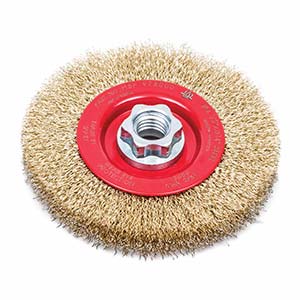 4-1/2" Crimped Brass Coated Steel Wire Wheel - Kimball Midwest